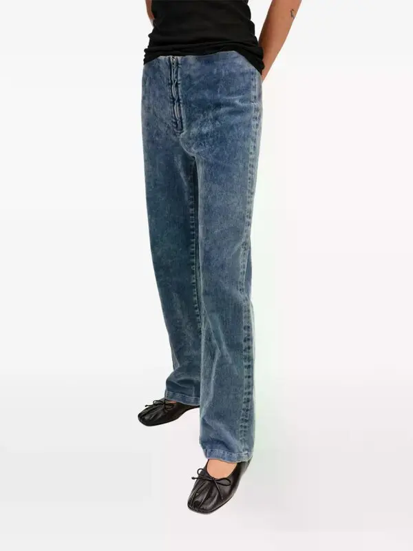 Bimba Y Lola Straight Cropped Light- Ankle-length Velvet Trousers