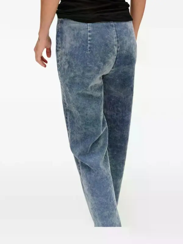 Bimba Y Lola Straight Cropped Light- Ankle-length Velvet Trousers