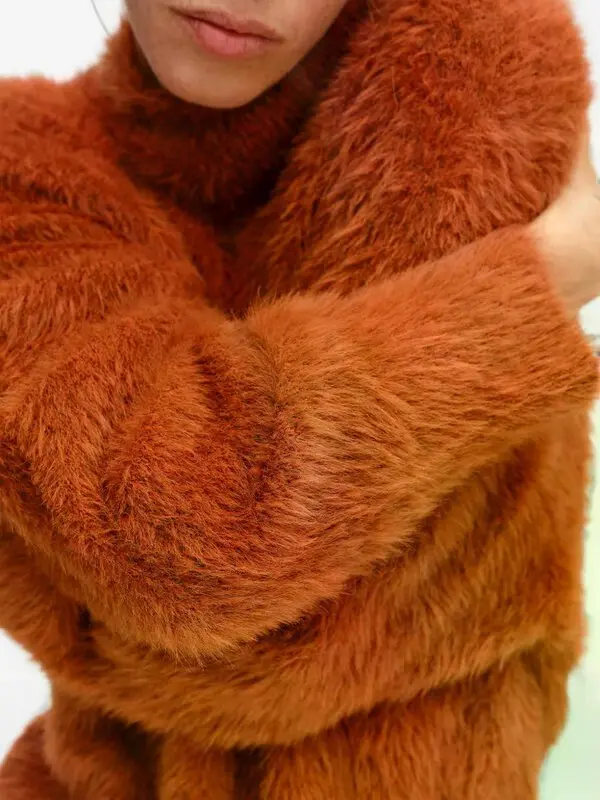 Bimba Y Lola Burnt- Fur Turtleneck Sweater