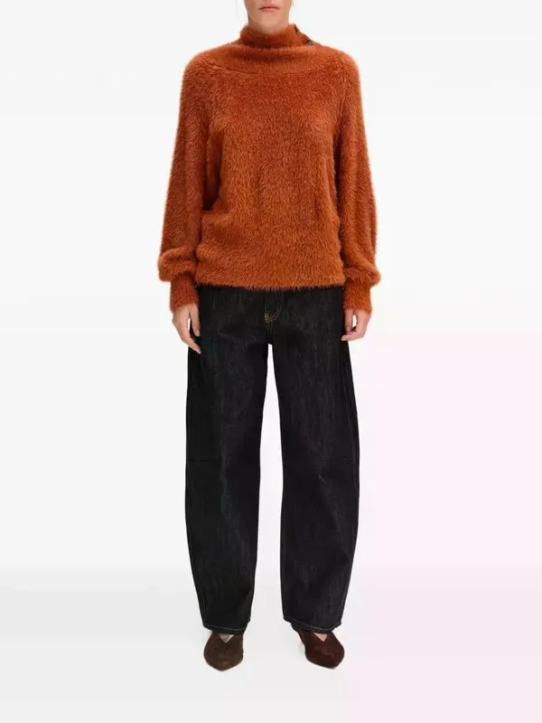 Bimba Y Lola Burnt- Fur Turtleneck Sweater - Orange