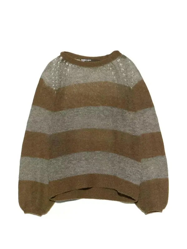 Bimba Y Lola Toffee Striped Wool Sweater