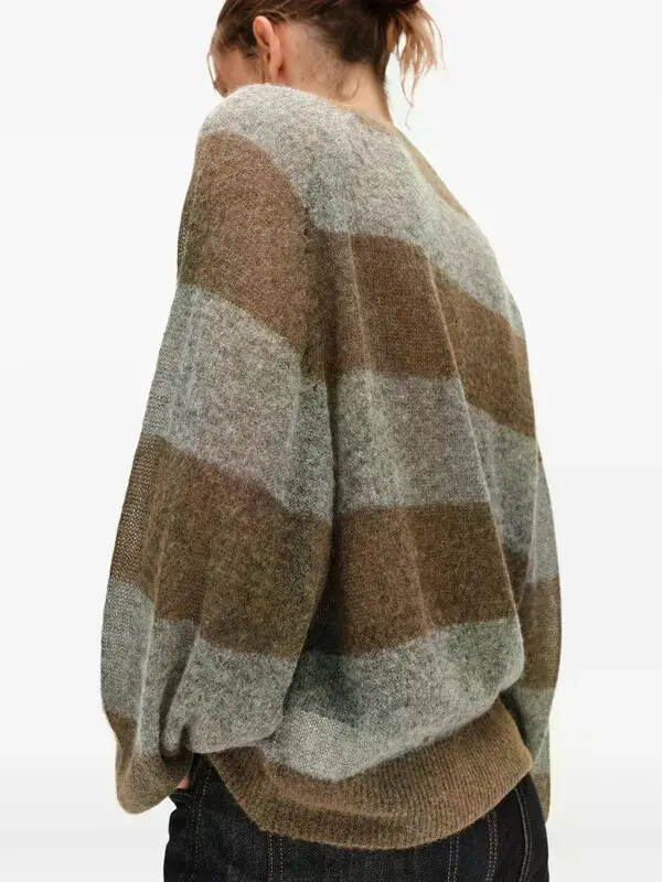 Bimba Y Lola Toffee Striped Wool Sweater