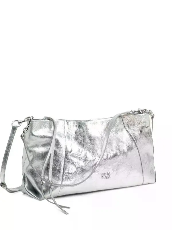 Bimba Y Lola Large -tone Leather Clutch - Silver