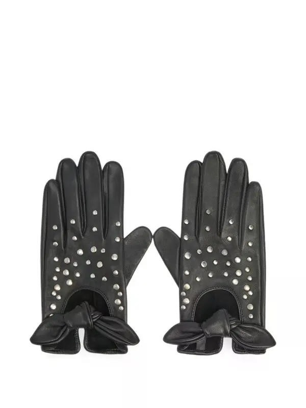 Bimba Y Lola Leather Heart Gloves - Black