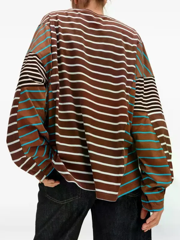 Bimba Y Lola Multi-striped Oversize T-shirt - Brown