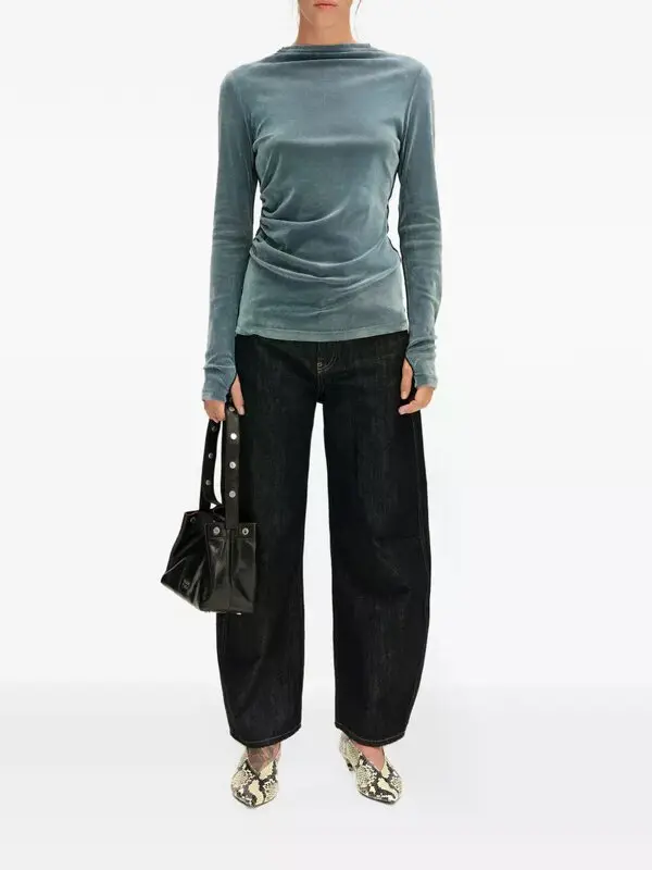 Bimba Y Lola Light- Fitted Velvet T-shirt