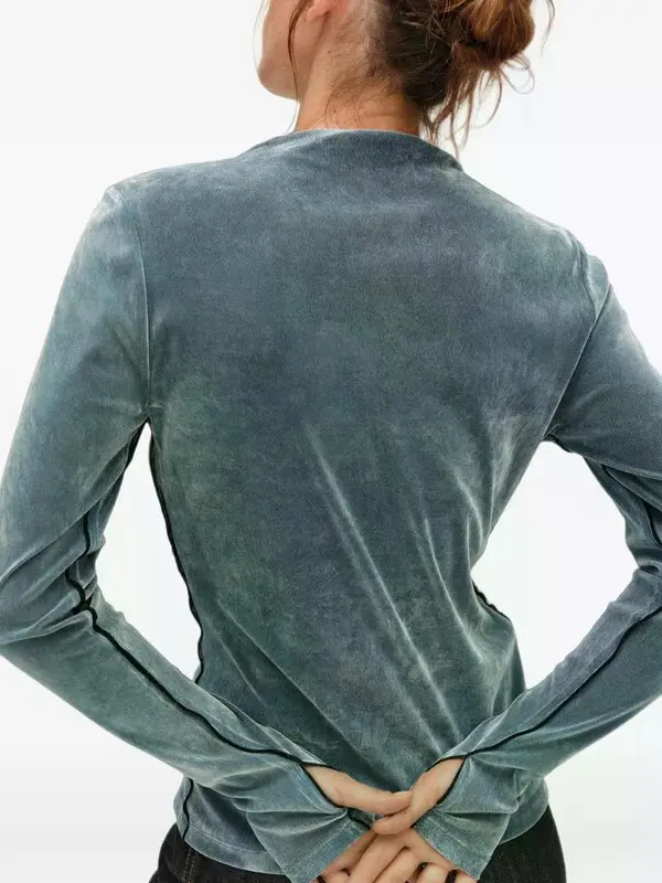 Bimba Y Lola Light- Fitted Velvet T-shirt