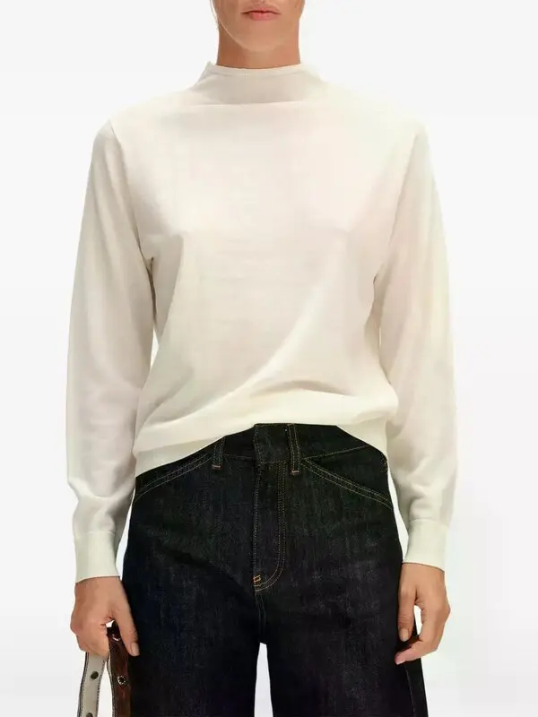 Bimba Y Lola Ivory Merino Wool Turtleneck Sweater