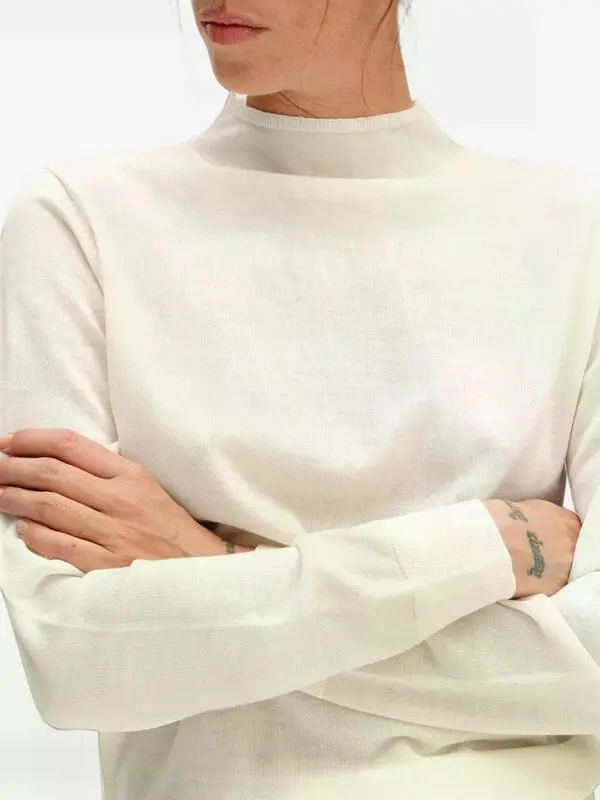 Bimba Y Lola Ivory Merino Wool Turtleneck Sweater