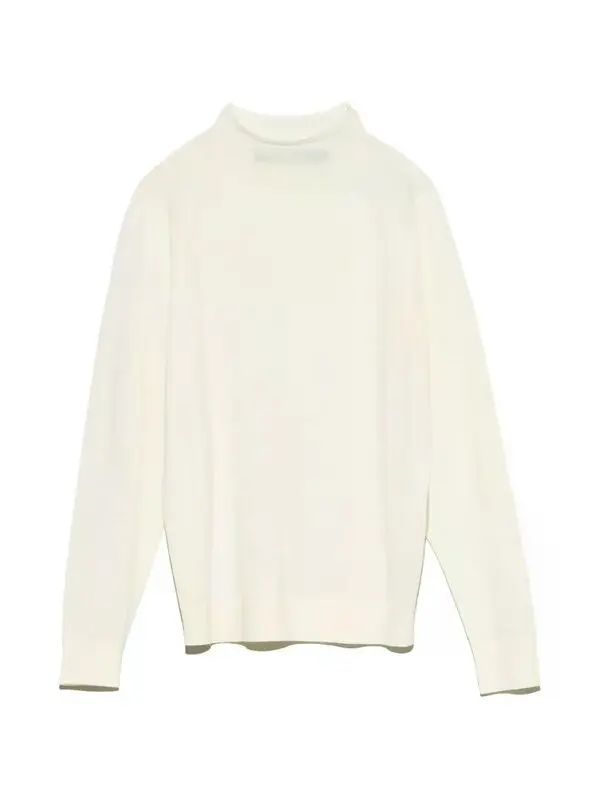 Bimba Y Lola Ivory Merino Wool Turtleneck Sweater