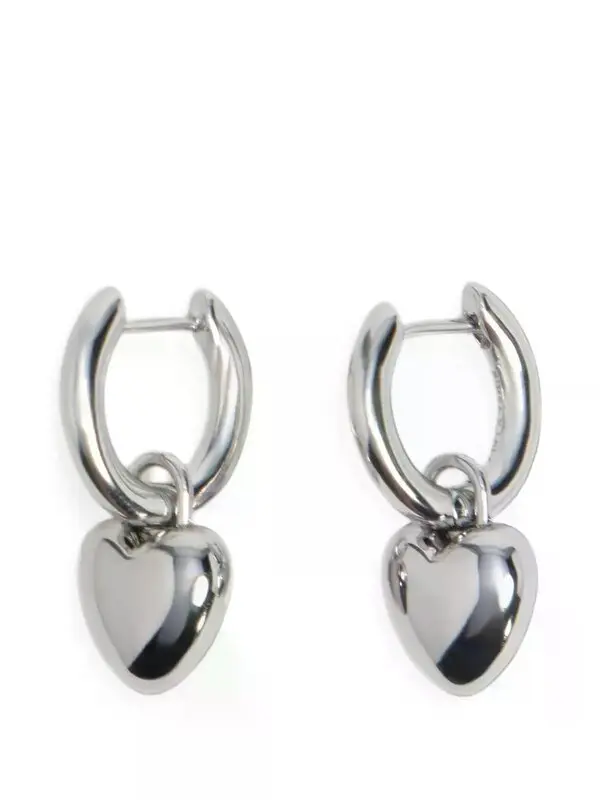 Bimba Y Lola Heart Hoop Earrings - Silver