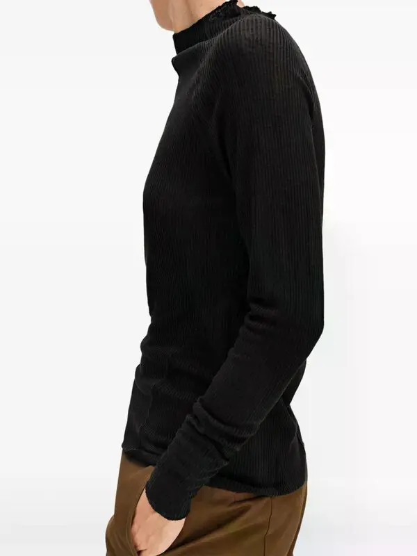 Bimba Y Lola Ribbed Raglan T-shirt - Black
