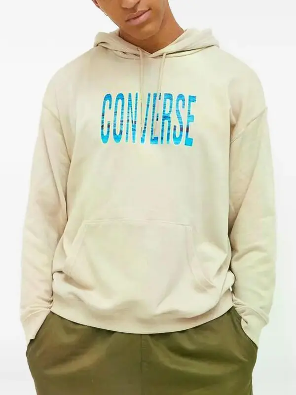 CONVERSE Logo-print Hoodie - Neutrals