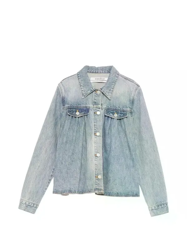 KIMHEKIM Faded Pleated-panel Denim Jacket