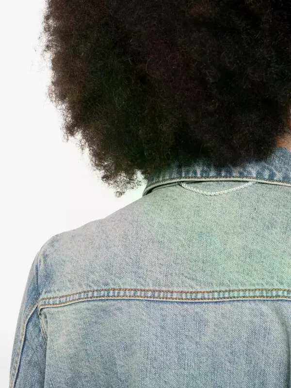 KIMHEKIM Faded Pleated-panel Denim Jacket