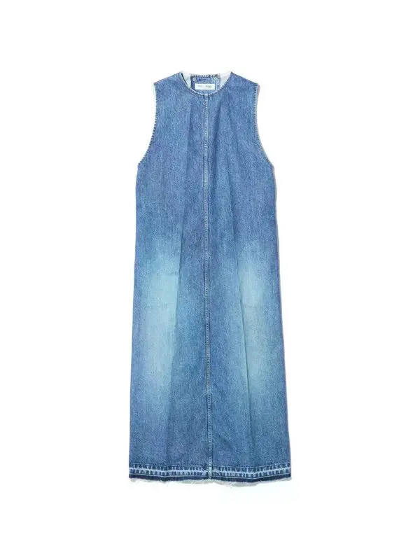 TOGA TOO Frayed-hem Denim Maxi Dress
