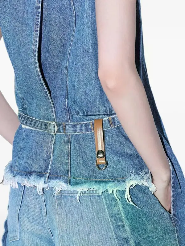 TOGA TOO Frayed-hem Denim Maxi Dress