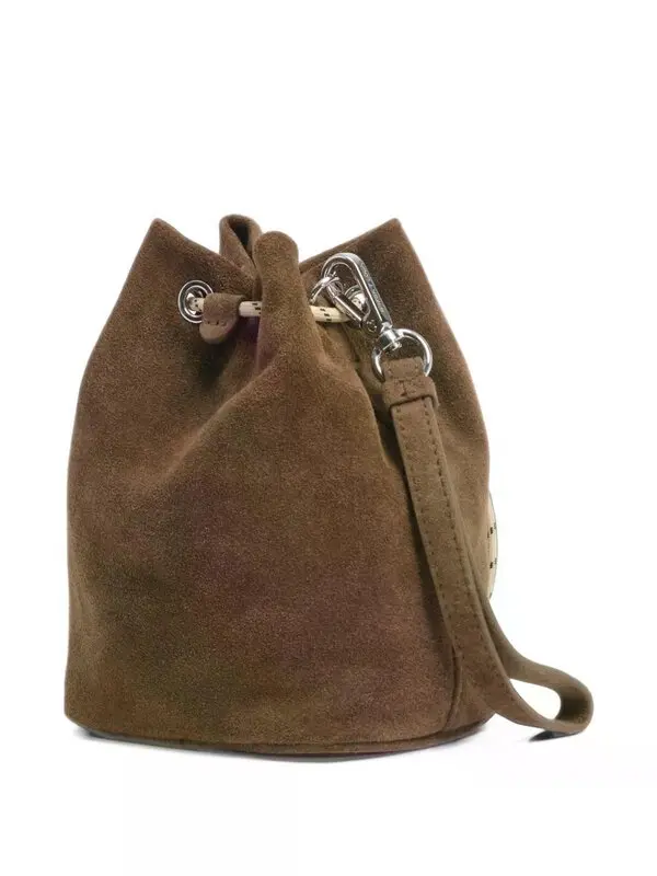 Bimba Y Lola Dark Khaki Cotton And Split Bucket Bag - Brown