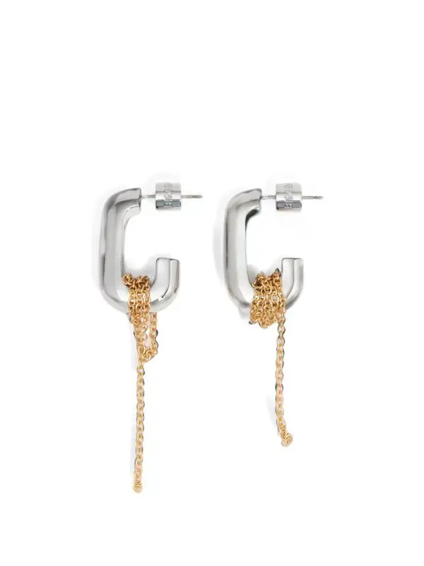 Bimba Y Lola Two-tone Knotted Chain Link Earrings - Silver