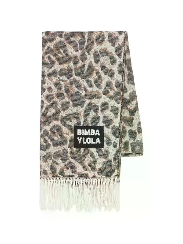 Bimba Y Lola White Leopard Spot Scarf - Neutrals