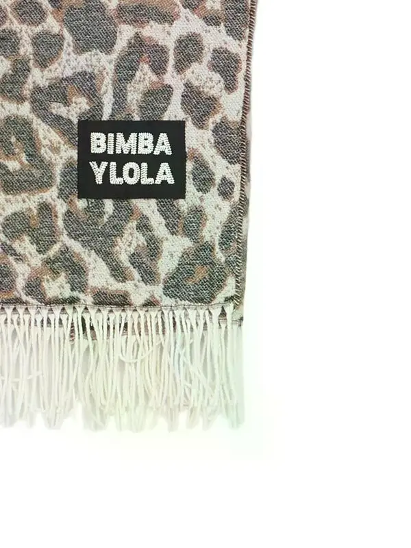 Bimba Y Lola White Leopard Spot Scarf - Neutrals