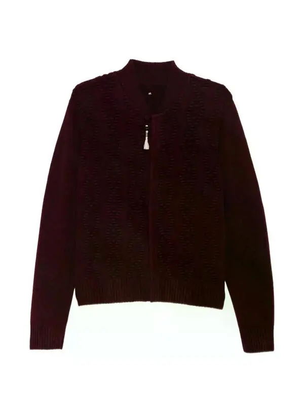 ADER ERROR Cable-knit Tassel-detail Cardigan - Red