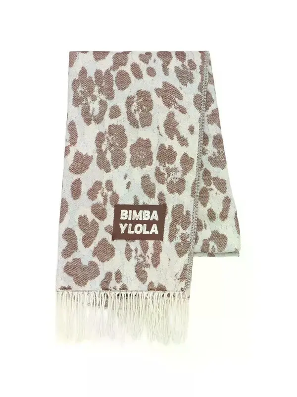 Bimba Y Lola Light Leopard Spot Shawl - Blue