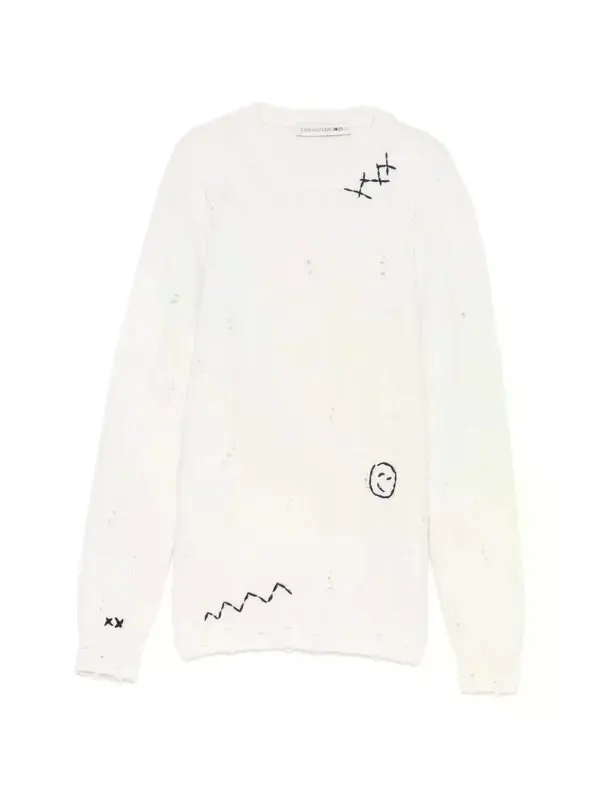 Joshua Sanders Distressed Crew-neck Sweater