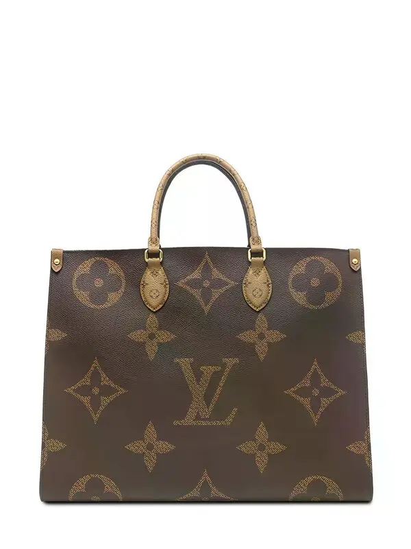 LOUIS VUITTON 2021-2026 Monogram Reverse Giant Onthego Gm Satchel - Brown