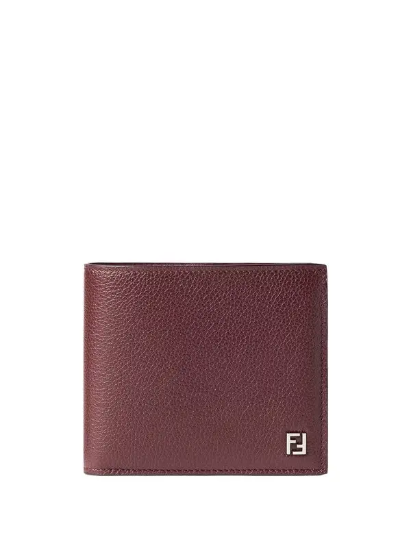 Fendi Ff Bi-fold Grained Leather Wallet - Red
