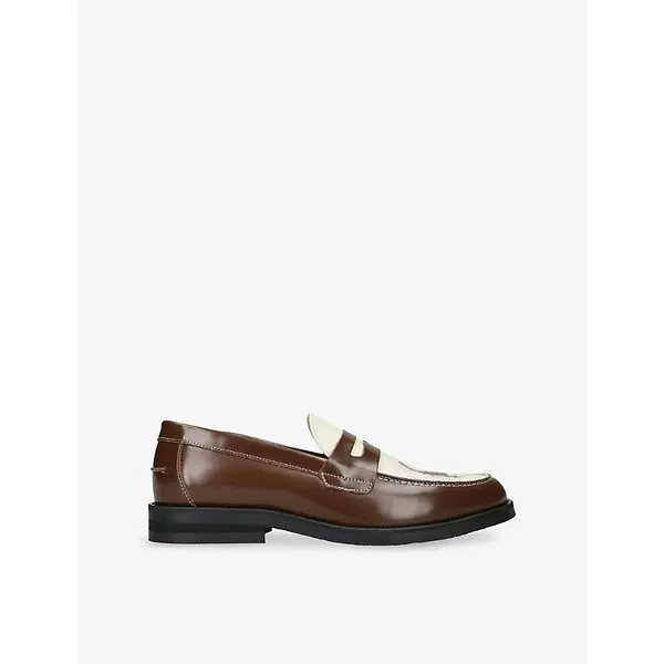 DUKE + DEXTER Wilde Scorpion Leather Penny Loafers - Brown/oth