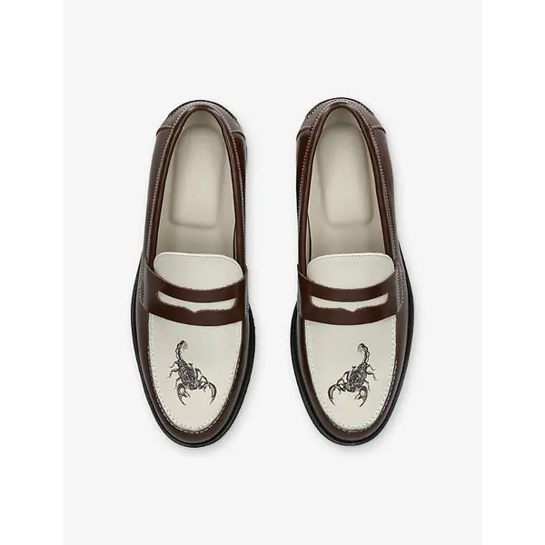 DUKE + DEXTER Wilde Scorpion Leather Penny Loafers