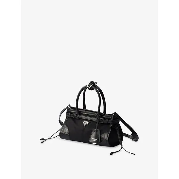 Prada Bonnie Small Re-nylon And Leather Top Handle Bag