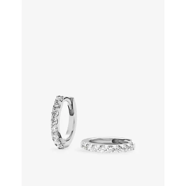 MISSOMA Classic 9ct Solid White Gold 0.21ct Diamond Huggies - Silver