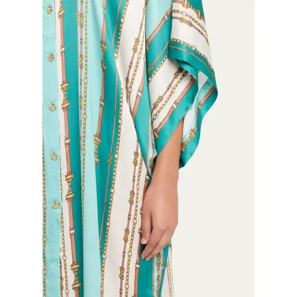La Blanca Wrena Belt Striped Maxi Shirtdress Coverup