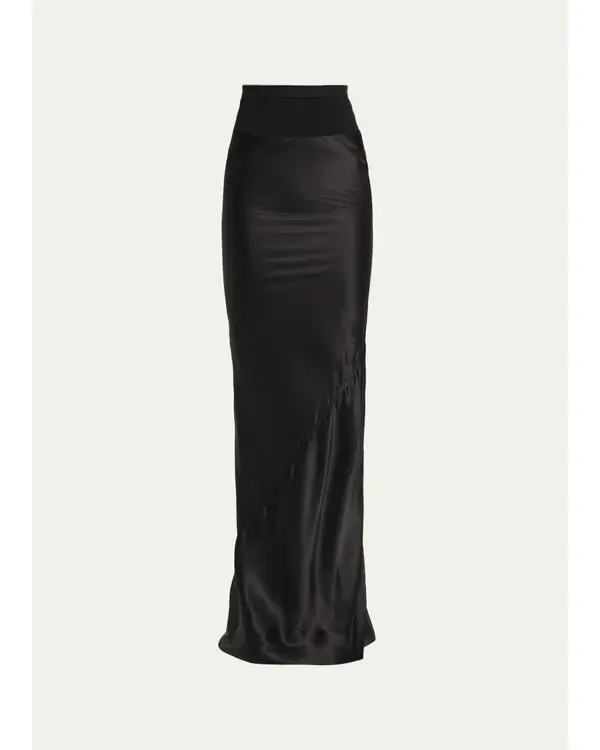Rick Owens Coda Mixed-media Maxi Skirt - Black