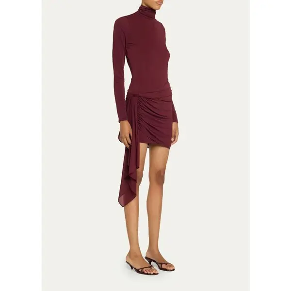 Ronny Kobo Morwen Draped Stretch Jersey Mini Dress