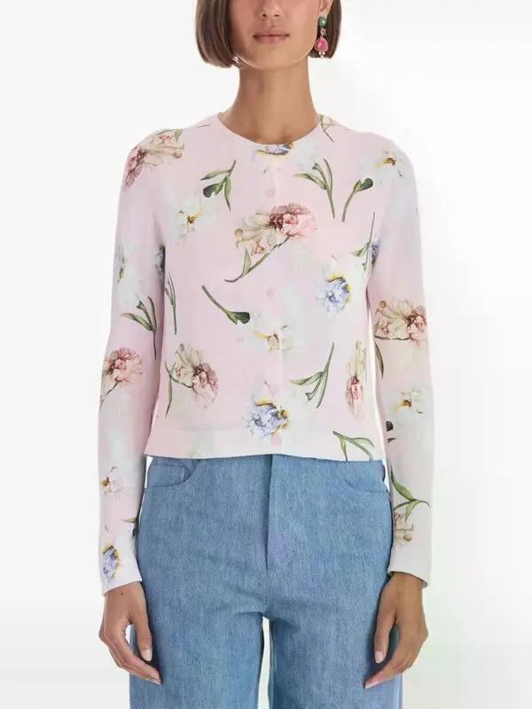 Oscar De La Renta Floral-print Cardigan