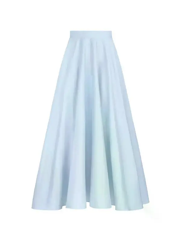 Oscar De La Renta Poplin Midi Skirt - Blue