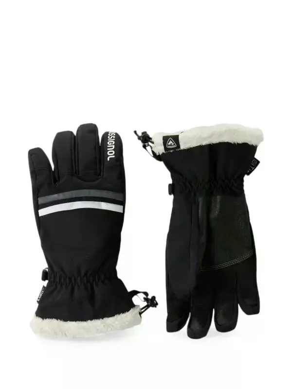Rossignol R-shell Dry Faux-fur Trim Ski Gloves - Black
