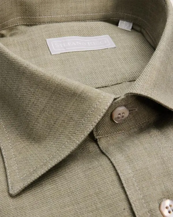 Stefano Ricci Apos;s Solid Linen Twill Dress Shirt - 012 Light
