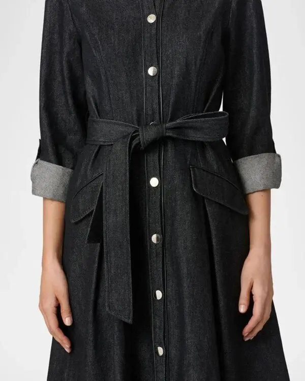 Shoshanna Izzy Button-front Denim Midi Dress - Jet
