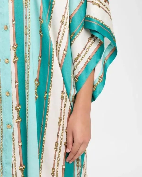 La Blanca Wrena Belt Striped Maxi Shirtdress Coverup - Multi