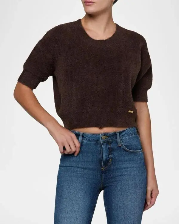 L & APOS;AGENCE Guinevere Cropped Pullover - Dark Java
