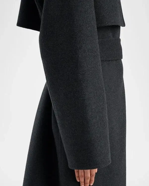 Khaite Manston Belted Wool Coat - Charcoal