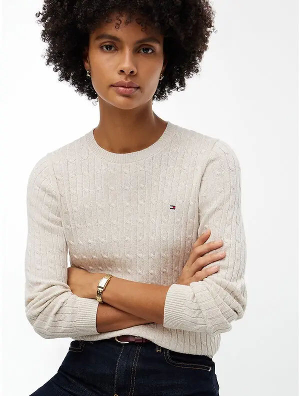 Tommy Hilfiger Cable Knit Shimmer Sweater