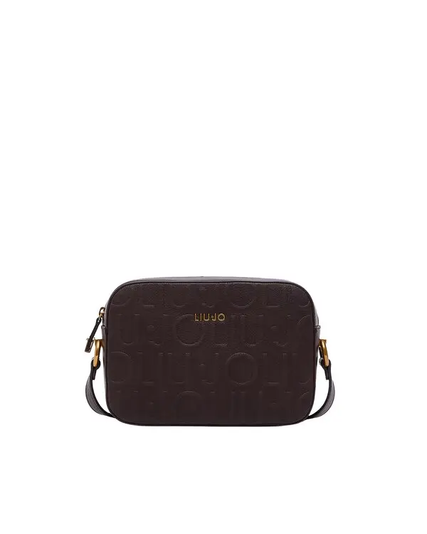 Liu Jo Embossed Logo Crossbody Bag - Deep Brown