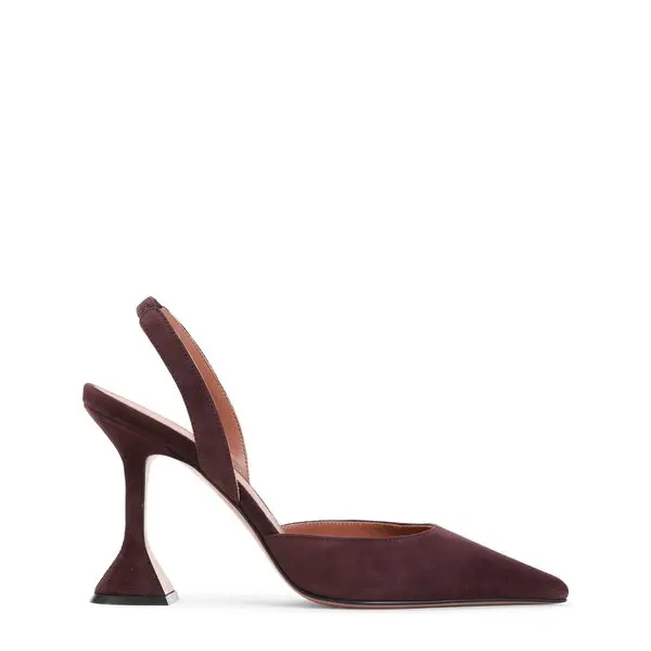 Amina Muaddi Holli Sling 95 Suede Mini Boot With 9.5cm Heel - Red