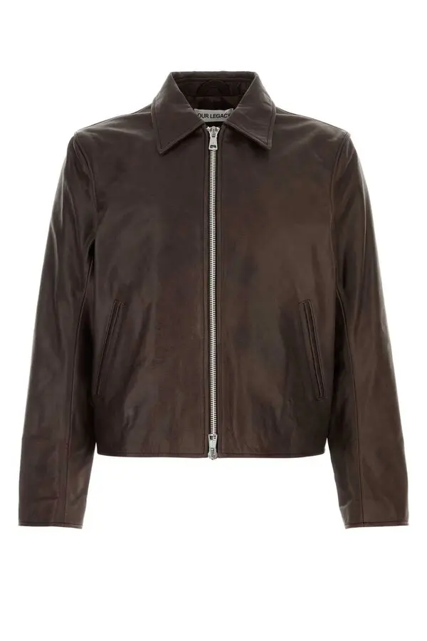 Our Legacy Bovine Leather Jacket With Cotton-viscose Lining - Black
