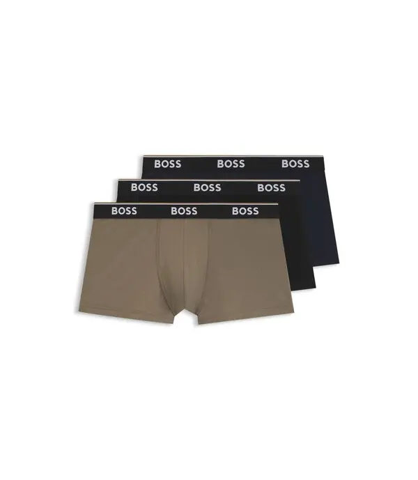BOSS Three-pack Stretch-cotton Trunks